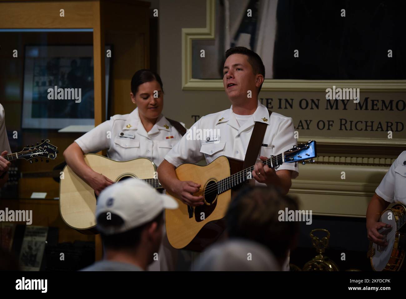 Musician 1st Class Caleb Cox, from Madison Heights, Va., plays guitar ...