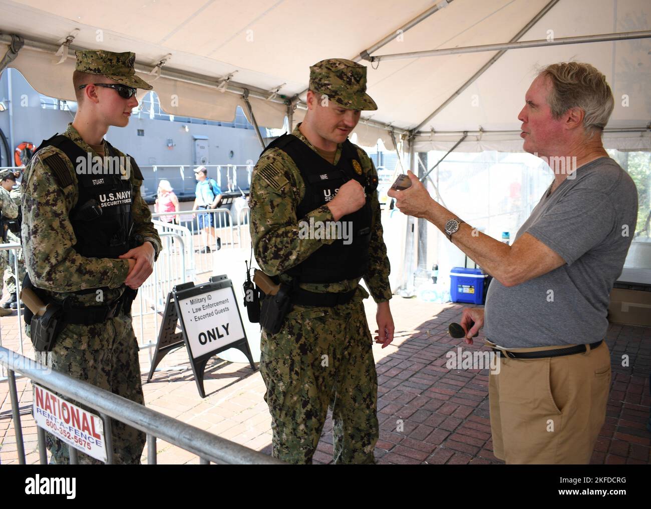 BALTIMORE (Sept. 9, 2022) Master-at-Arms Seaman Isaac Stuart, left, and ...