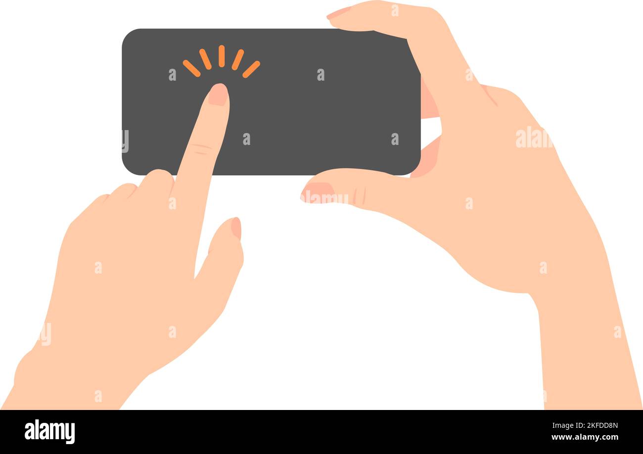 Vector illustration of tapping a smartphone Stock Vector Image & Art ...