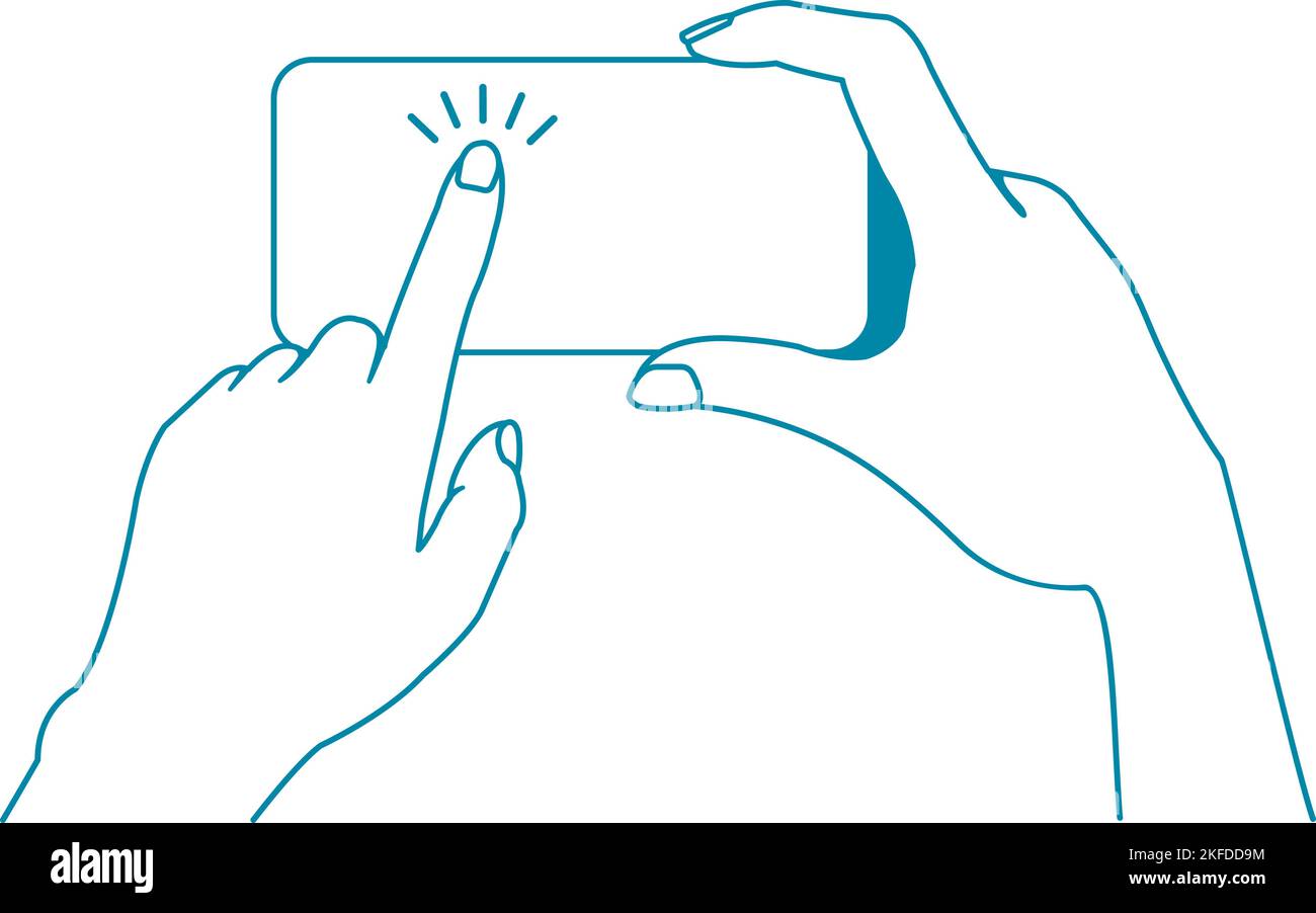 Vector illustration of tapping a smartphone Stock Vector Image & Art ...