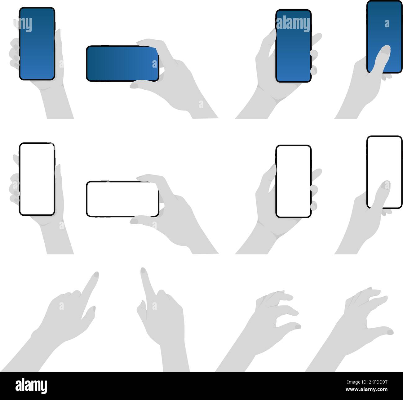 Hand holding phone cut out Stock Vector Images - Alamy