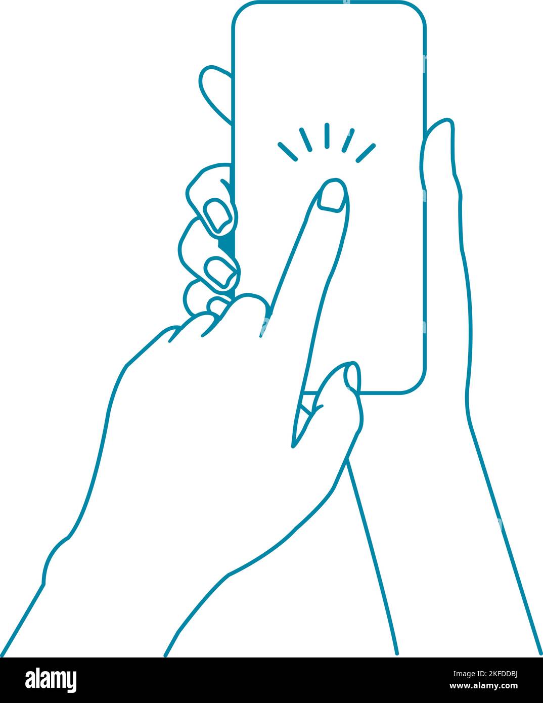 Vector illustration of tapping a smartphone Stock Vector Image & Art ...