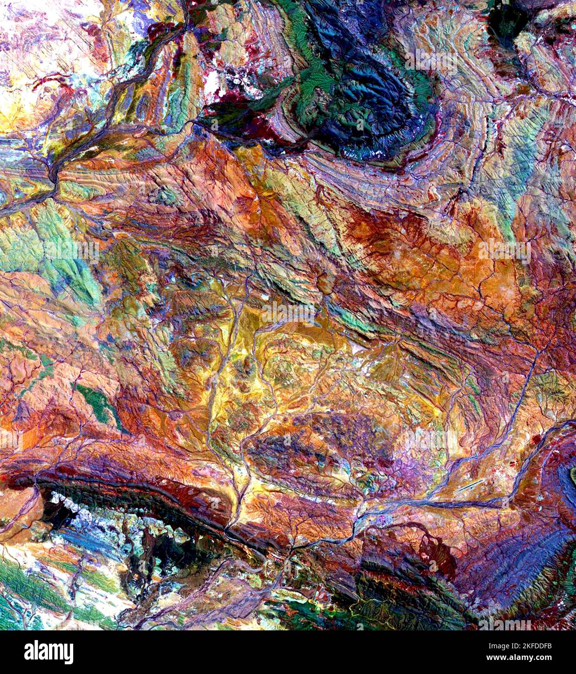 The Pilbara in northwestern Australia, aerial view. Abstract patterns. and background. Surface ...