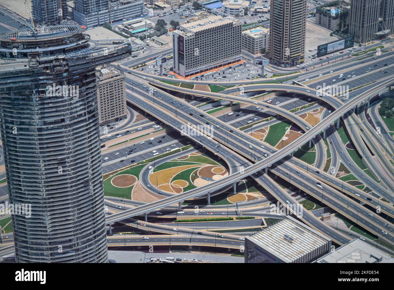 Dubai bridges view from Burj Khalifa observation deck Stock Photo - Alamy