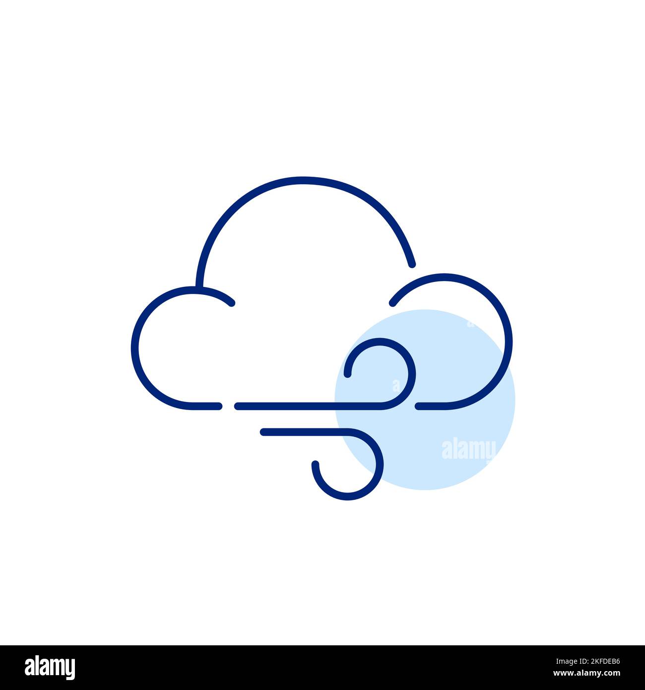Windy stormy weather icon. Pixel perfect, editable stroke line design ... Windy stormy weather icon. Pixel perfect, editable stroke line design ...