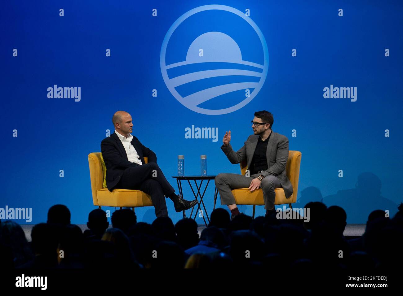 New York, NY, USA. 17th Nov, 2022. Ben Rhodes, Alex Soros at a public ...