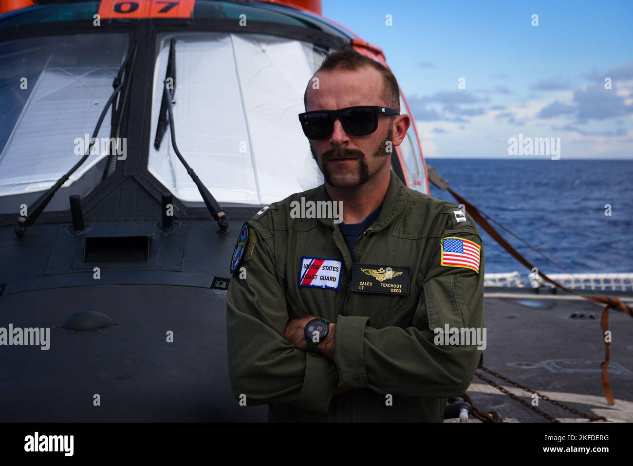 U.S. Coast Guard Lt. Caleb Teachout assigned to Coast Guard Air Station ...