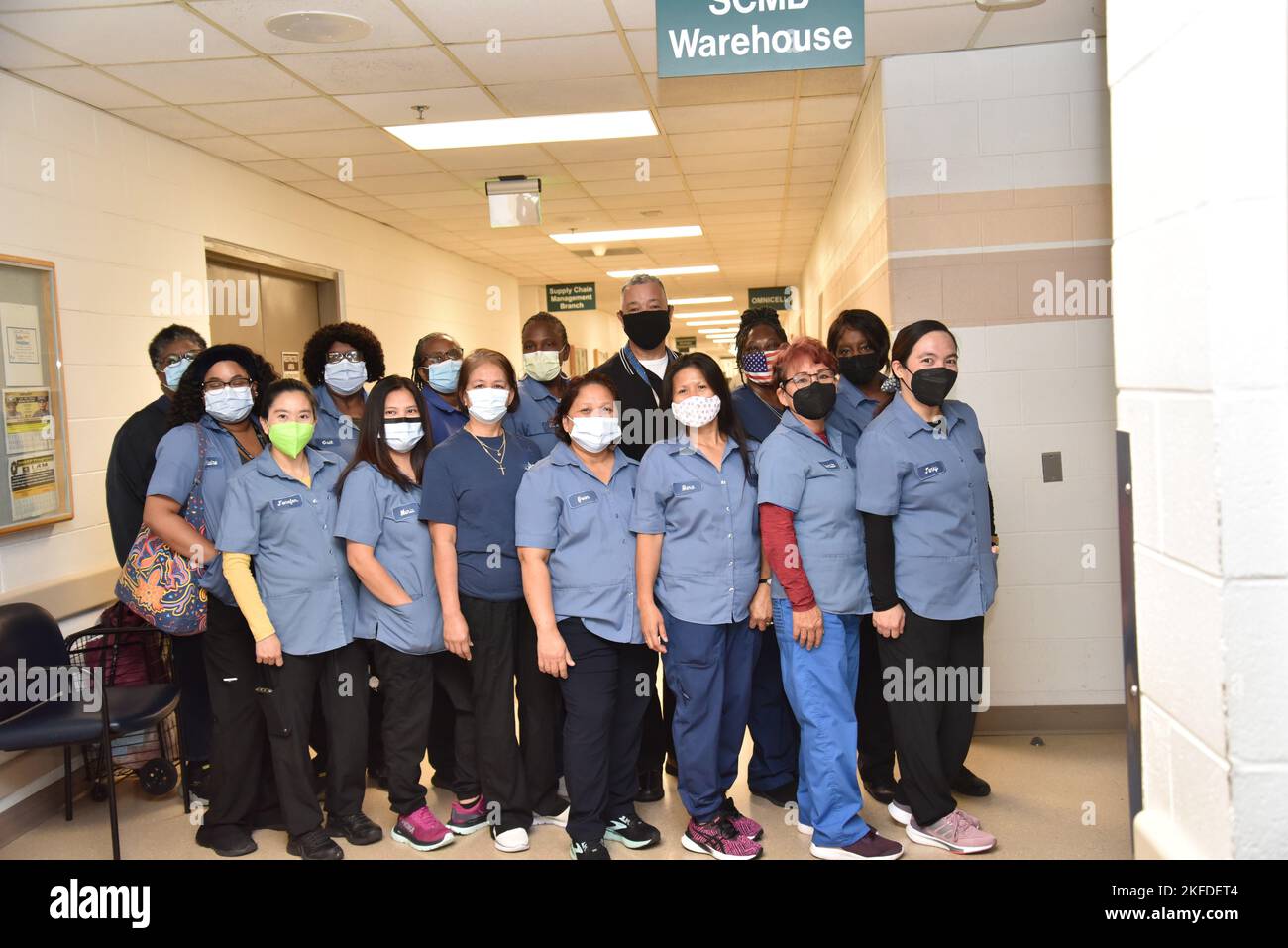 Housekeeping team at Womack Army Medical Center pose for picture during ...