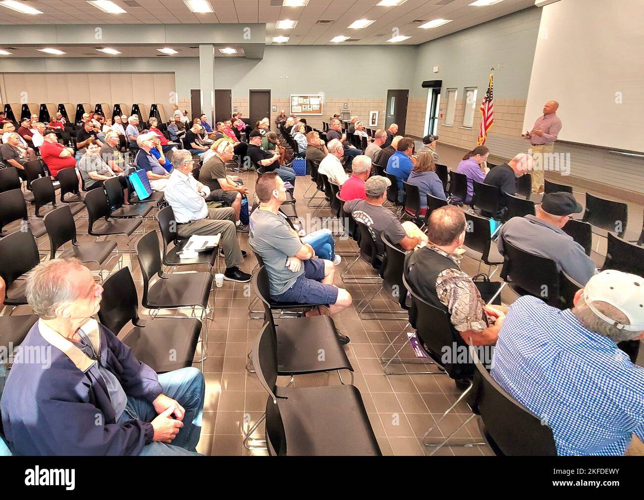Military retirees and their family members participate in the 2022 ...