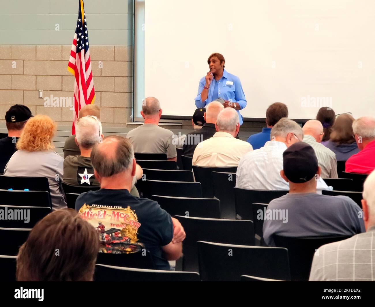 Military retirees and their family members participate in the 2022 ...
