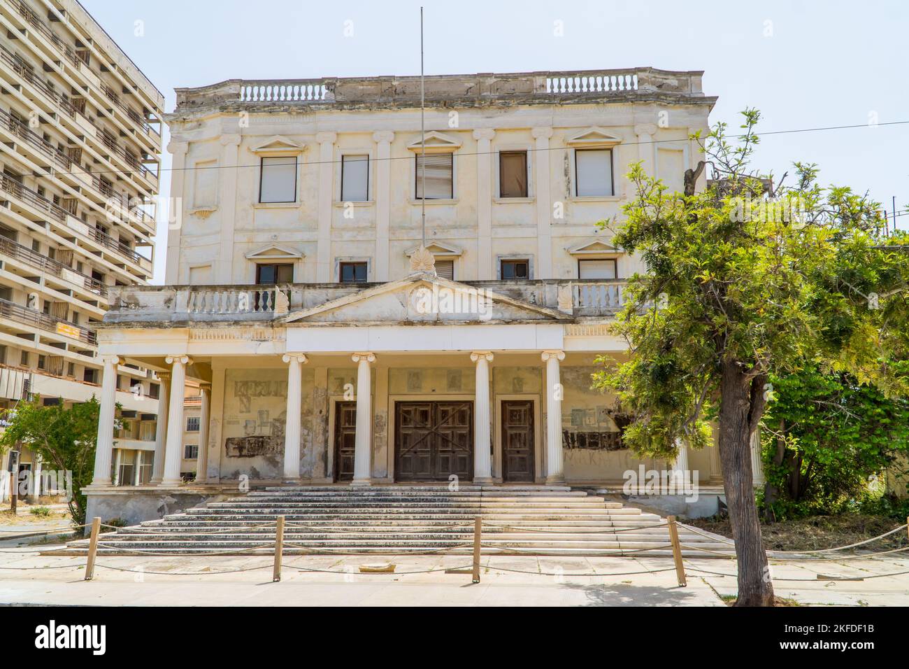 The abandoned buildings in the beach resort of Maras. Varosha, Cyprus ...