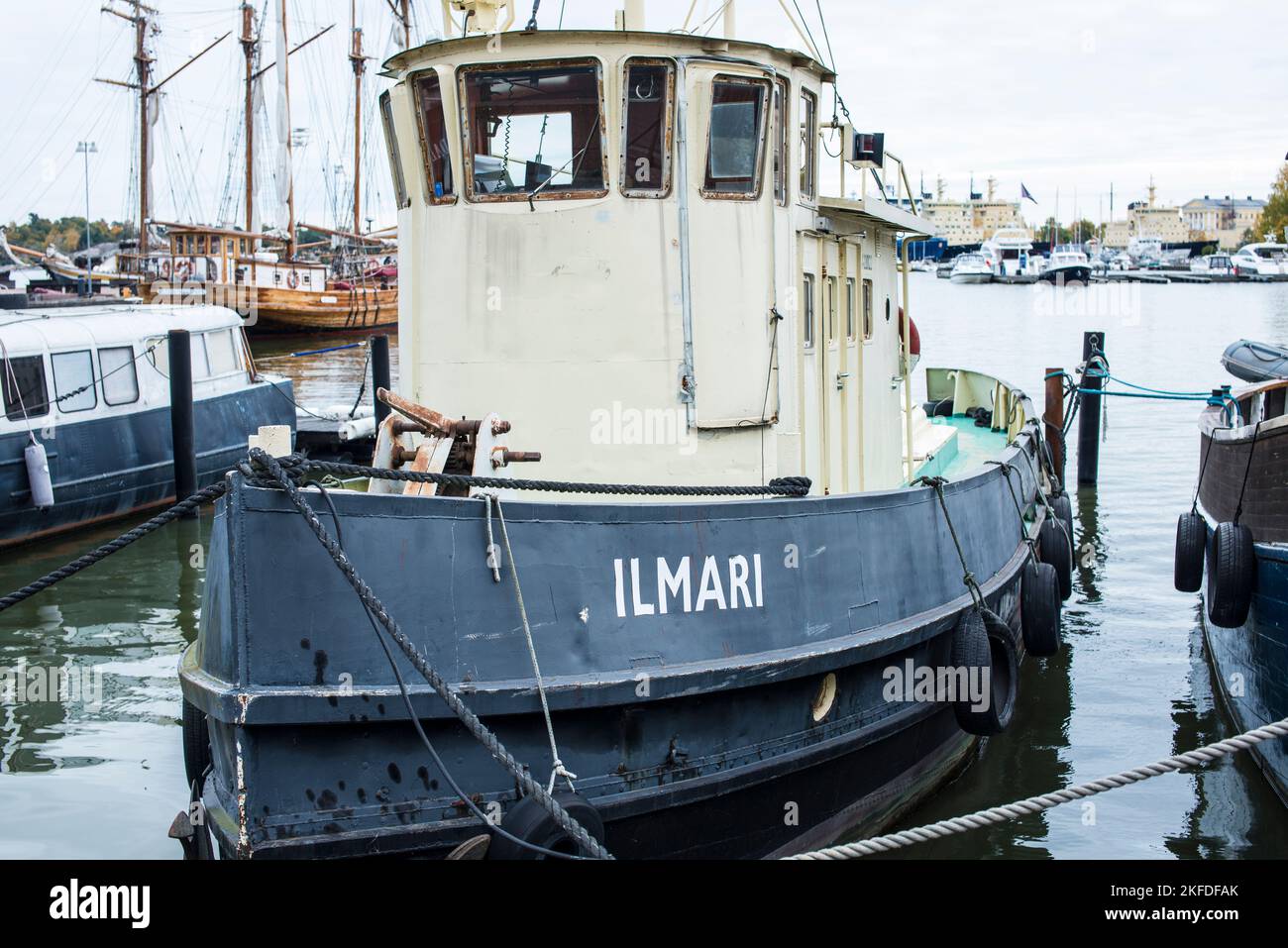 Traditional work boat, Helsinki harbour, Finland Stock Photo - Alamy
