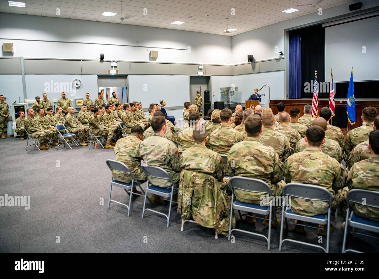 Airmen from the 422d Air Base Group attend a 9/11 retreat ceremony at ...