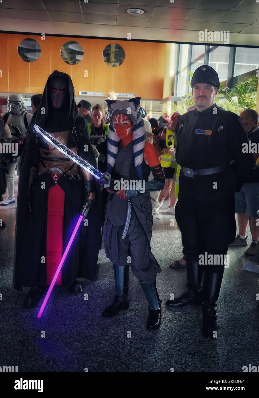 People dressed as characters from the movie Star Wars at the ...