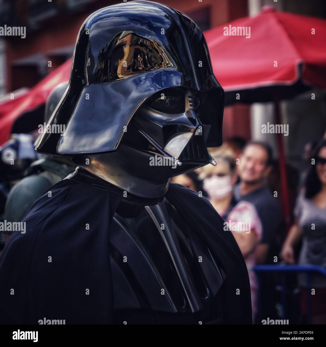 Member of the 501st Legion of the Spanish garrison dressed as Darth ...