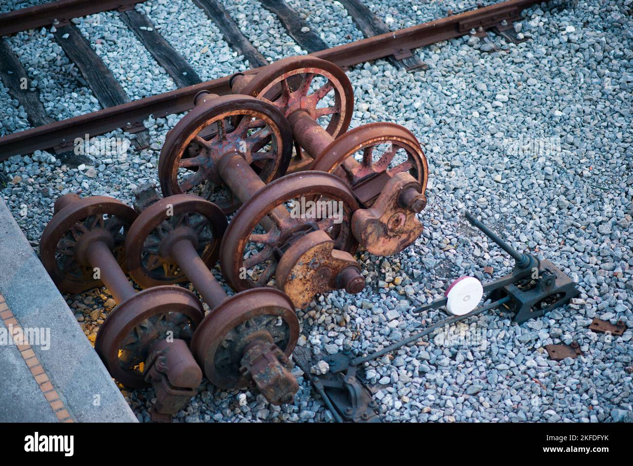 Ancient objects related to trains in Railway museum Stock Photo - Alamy