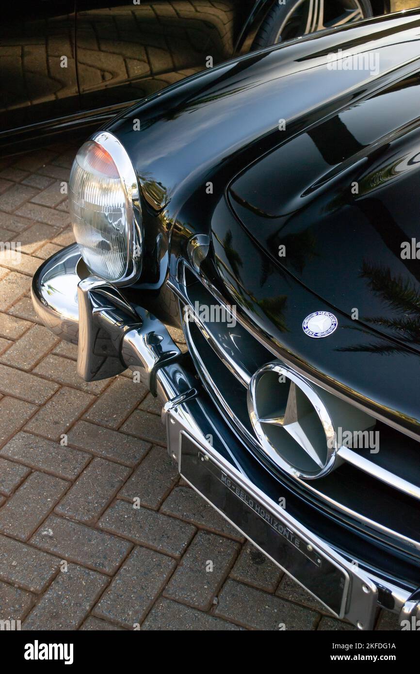 The front part of a classic retro Mercedes 300SL in closeup Stock Photo ...