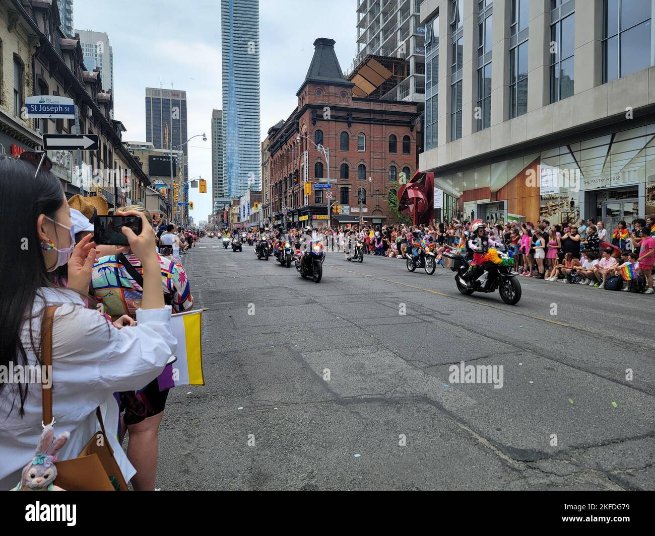 A view of the Toronto Pride Parade 2022, Crowds on the Route Walk Stock ...