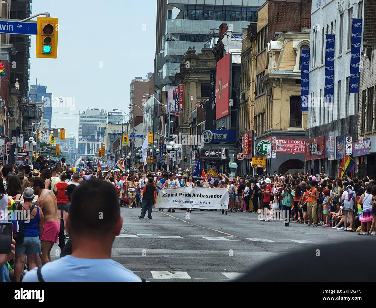 A view of the Toronto Pride Parade 2022, Crowds on the Route Walk Stock ...