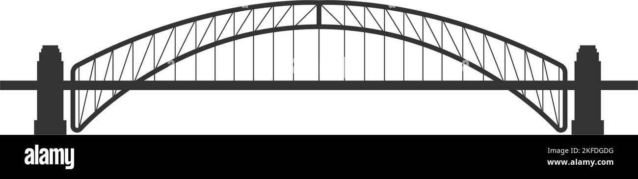A black outline of a bridge isolated on a white background Stock Vector ...