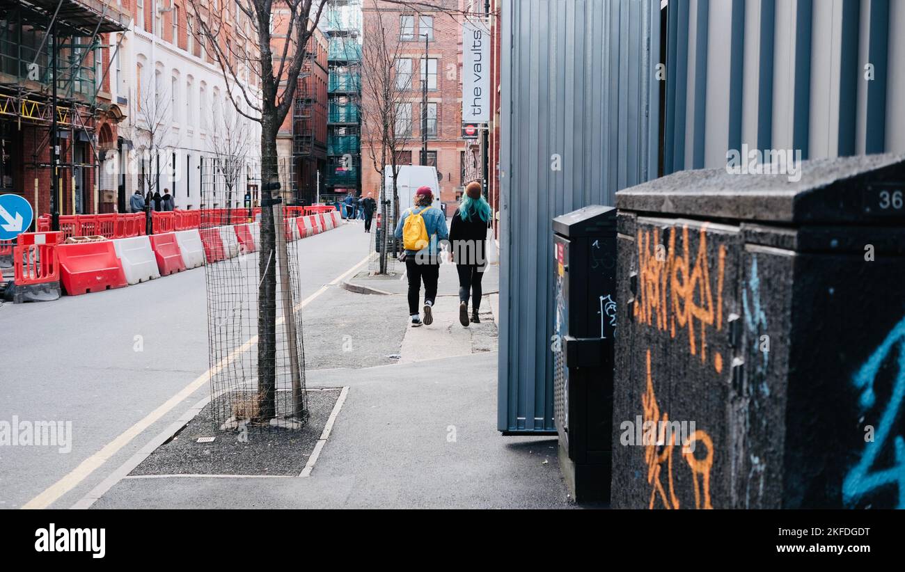 A view of people walking in the street of Manchester, The UK Stock ...