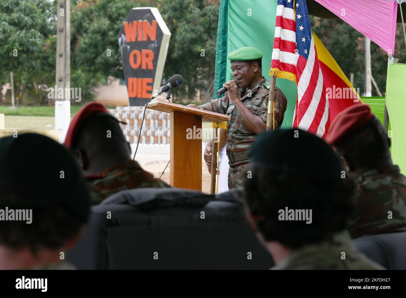 Col. Tedete Idjouola, commander of the 1st Commando Parachute Battalion ...