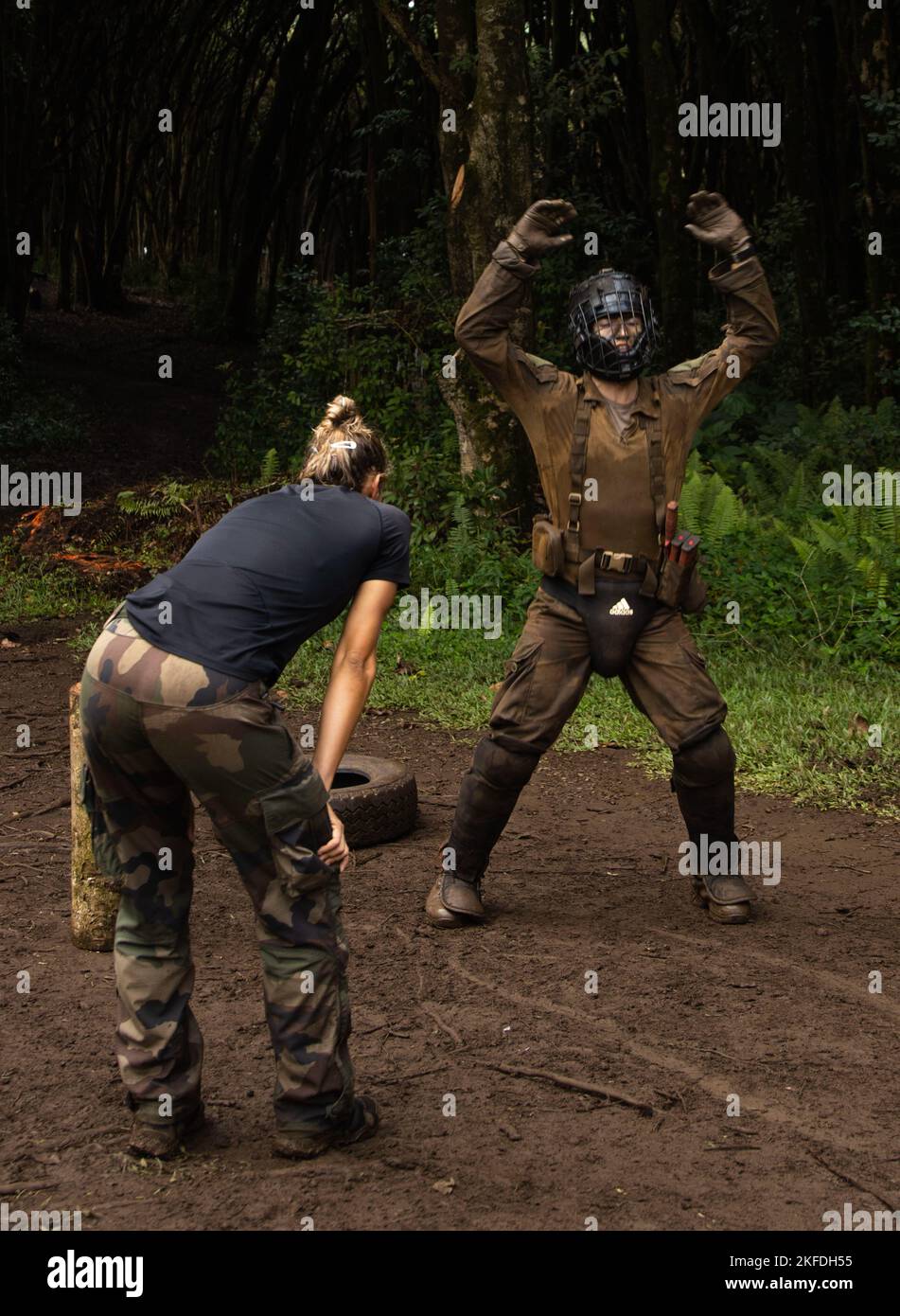 French Army Caporal Paulin Ekam, combat medic, Marine Infantry Regiment ...