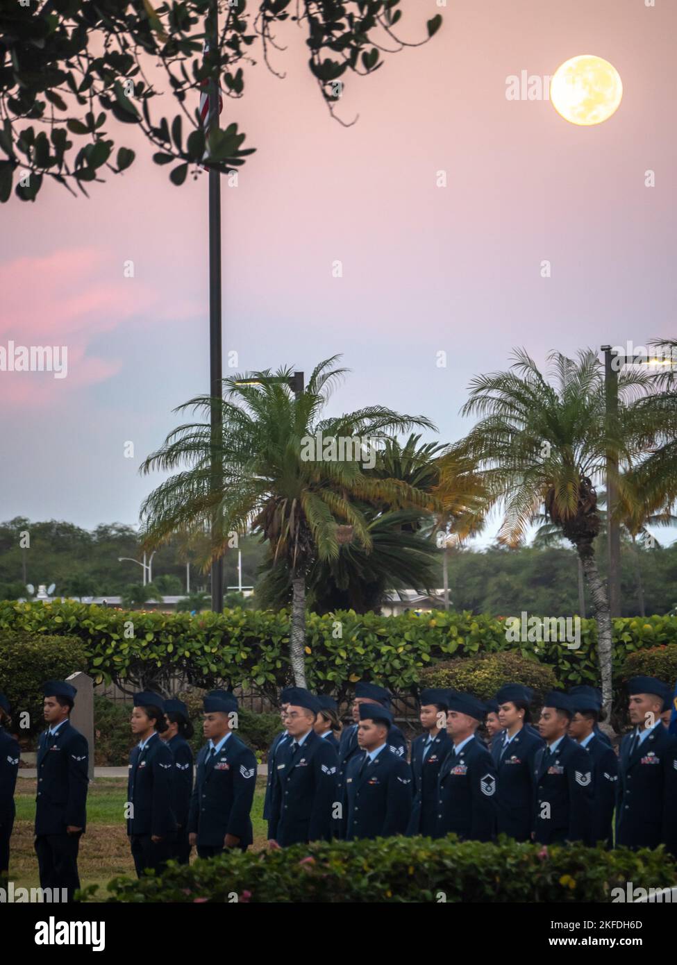 154th Force Support Squadron Airmen assemble for a uniform inspection ...