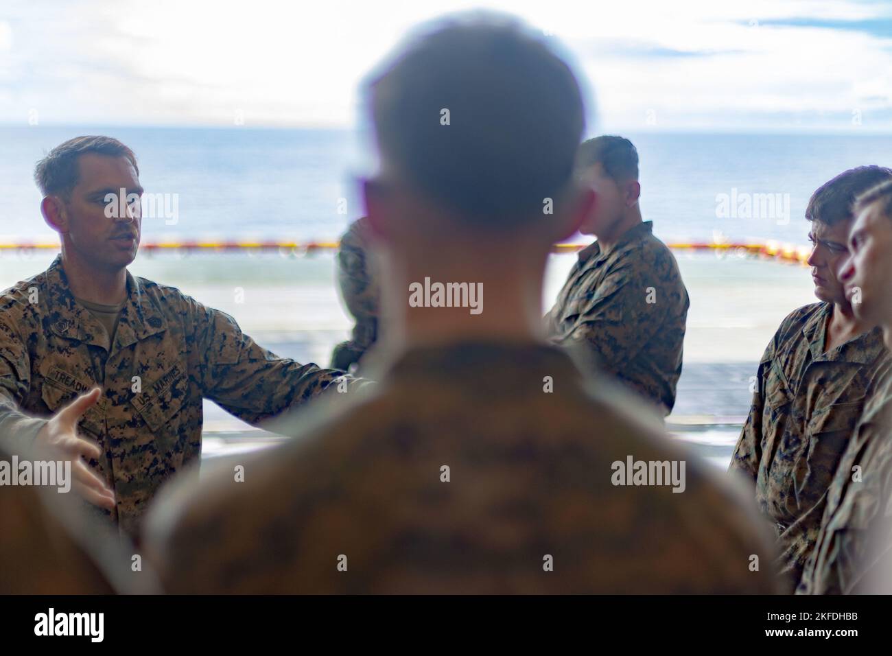 U.S. Marine Corps Gunnery Sgt. Nicholas Treadwell, a platoon sergeant ...