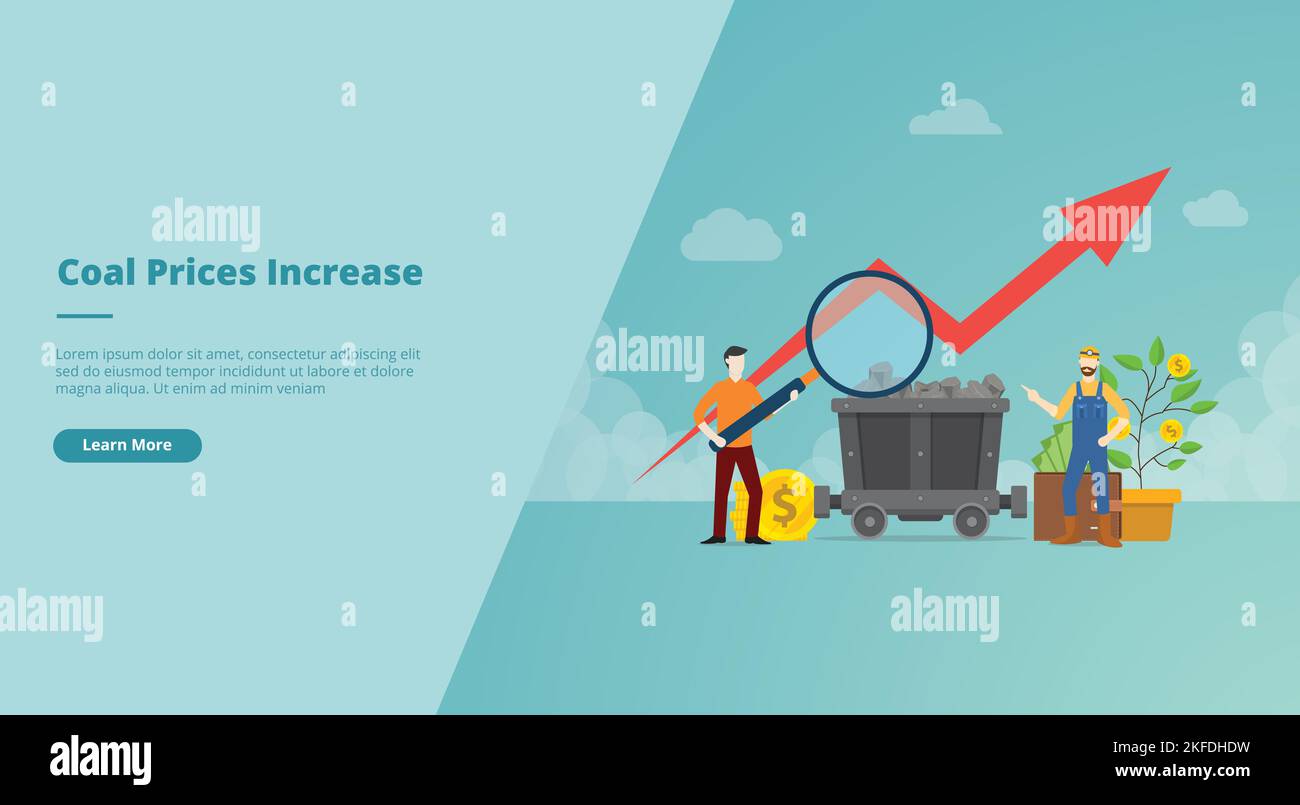 coal price increase concept for website landing homepage template ...