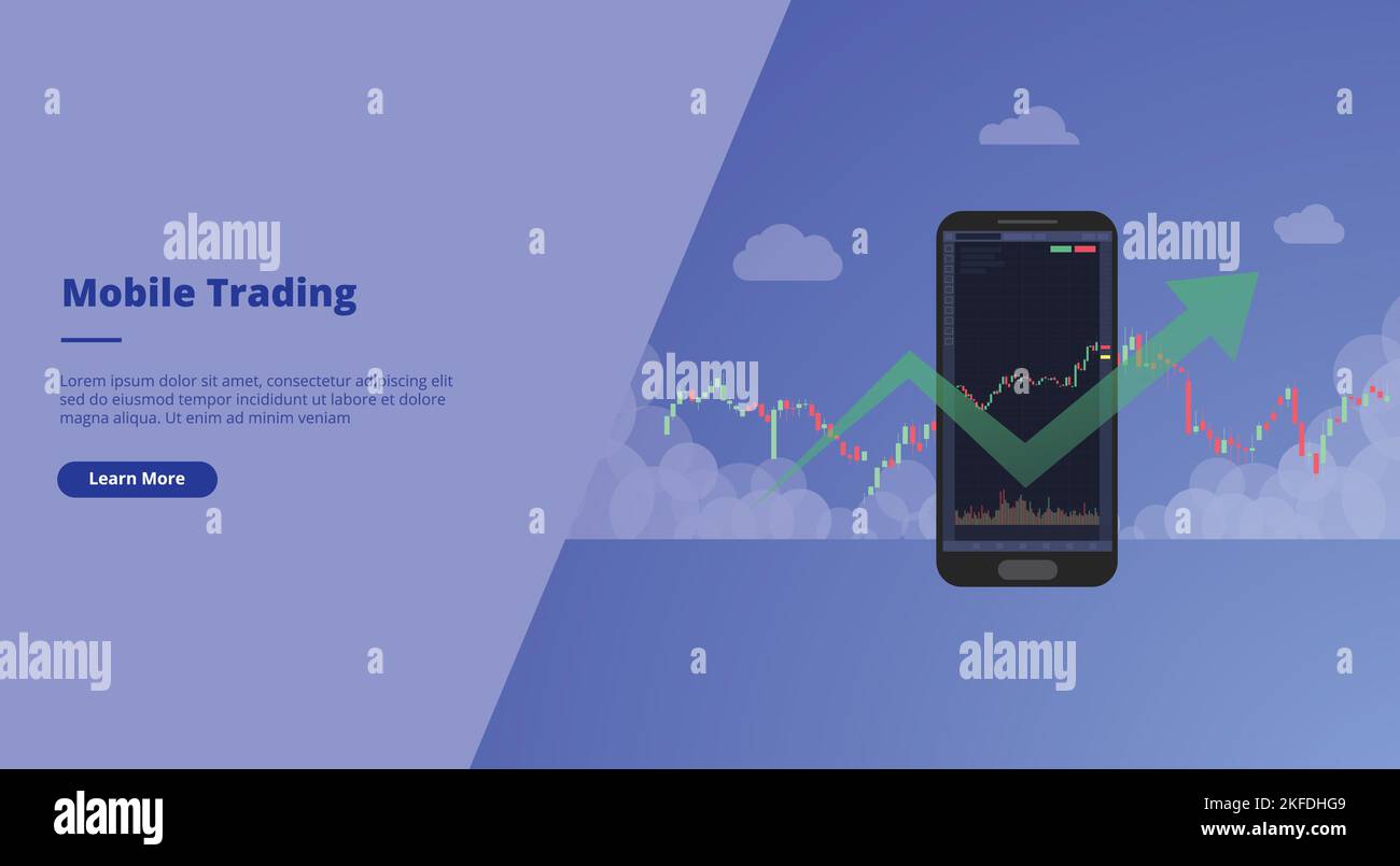 mobile trading stock market concept for website landing homepage ...