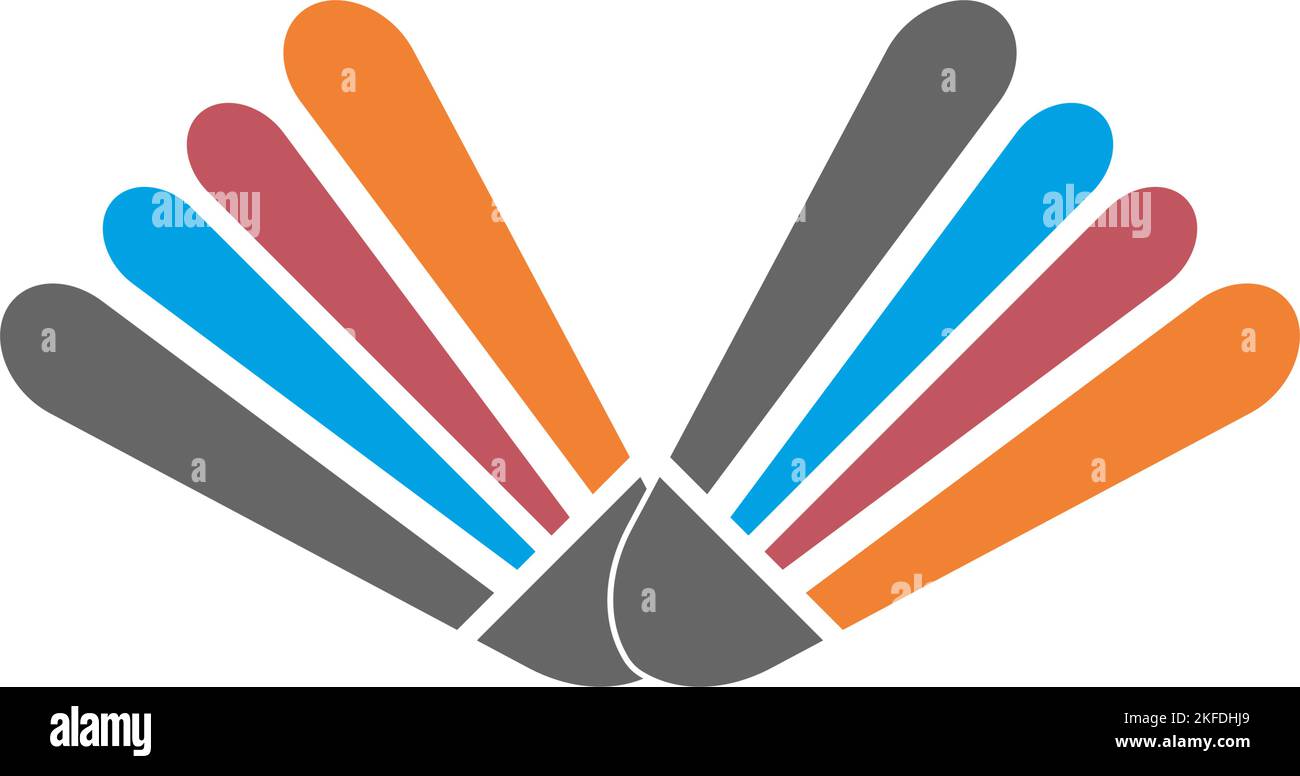 A colorful shuttlecock icons isolated on a white background Stock ...