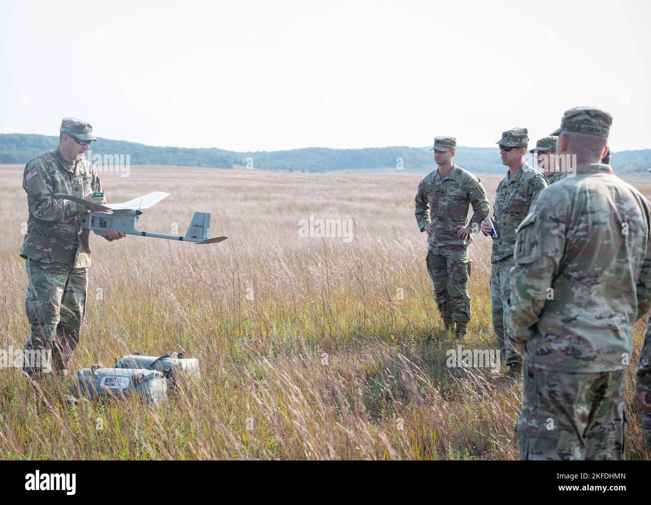 Wisconsin National Guard Soldiers fly an RQ-11B Raven Small Unmanned ...
