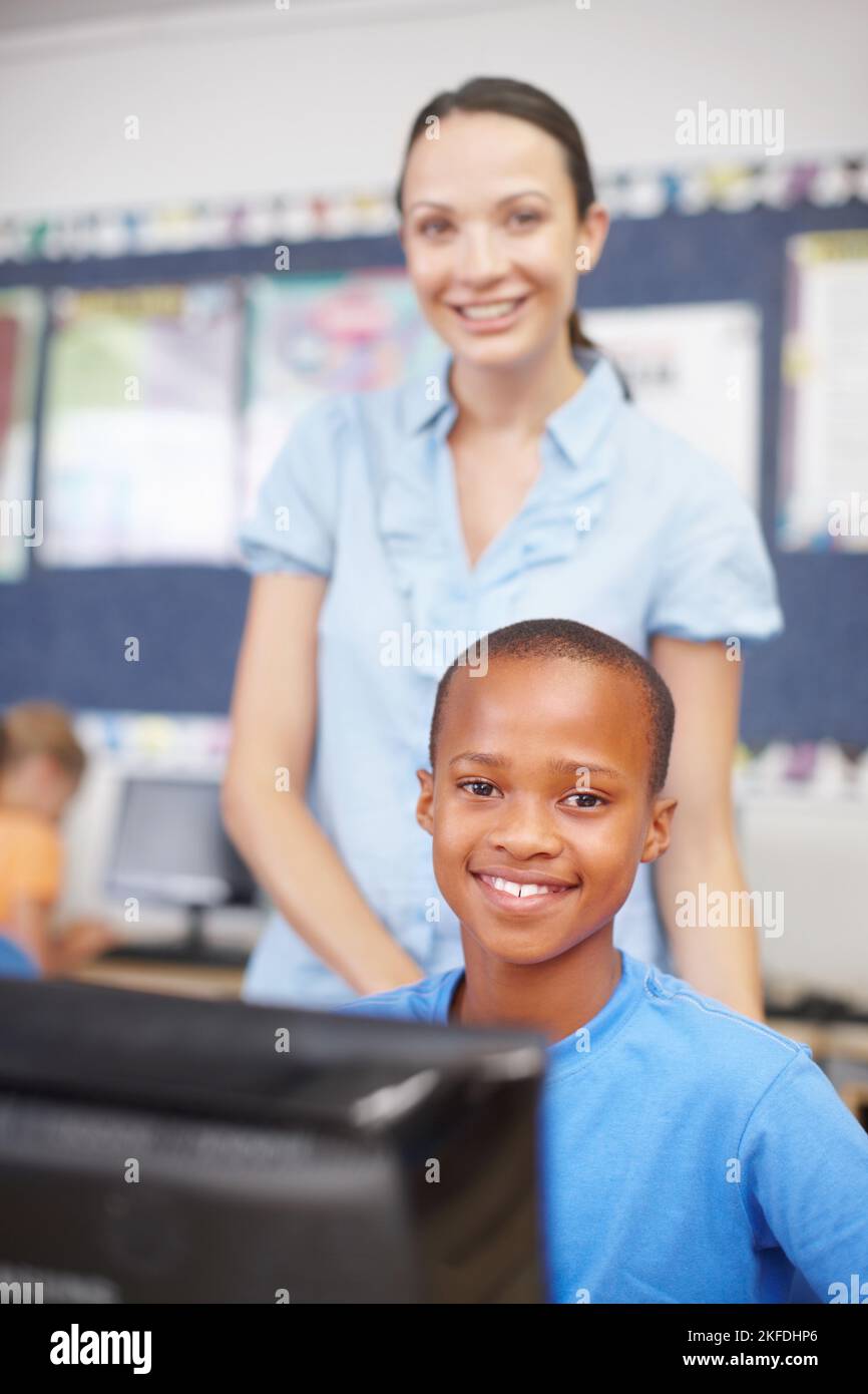 I love studying computers. Portrait of an attractive young woman ...