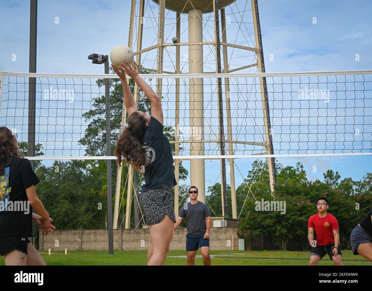 Service members assigned to Shaw Air Force Base compete in a game of ...