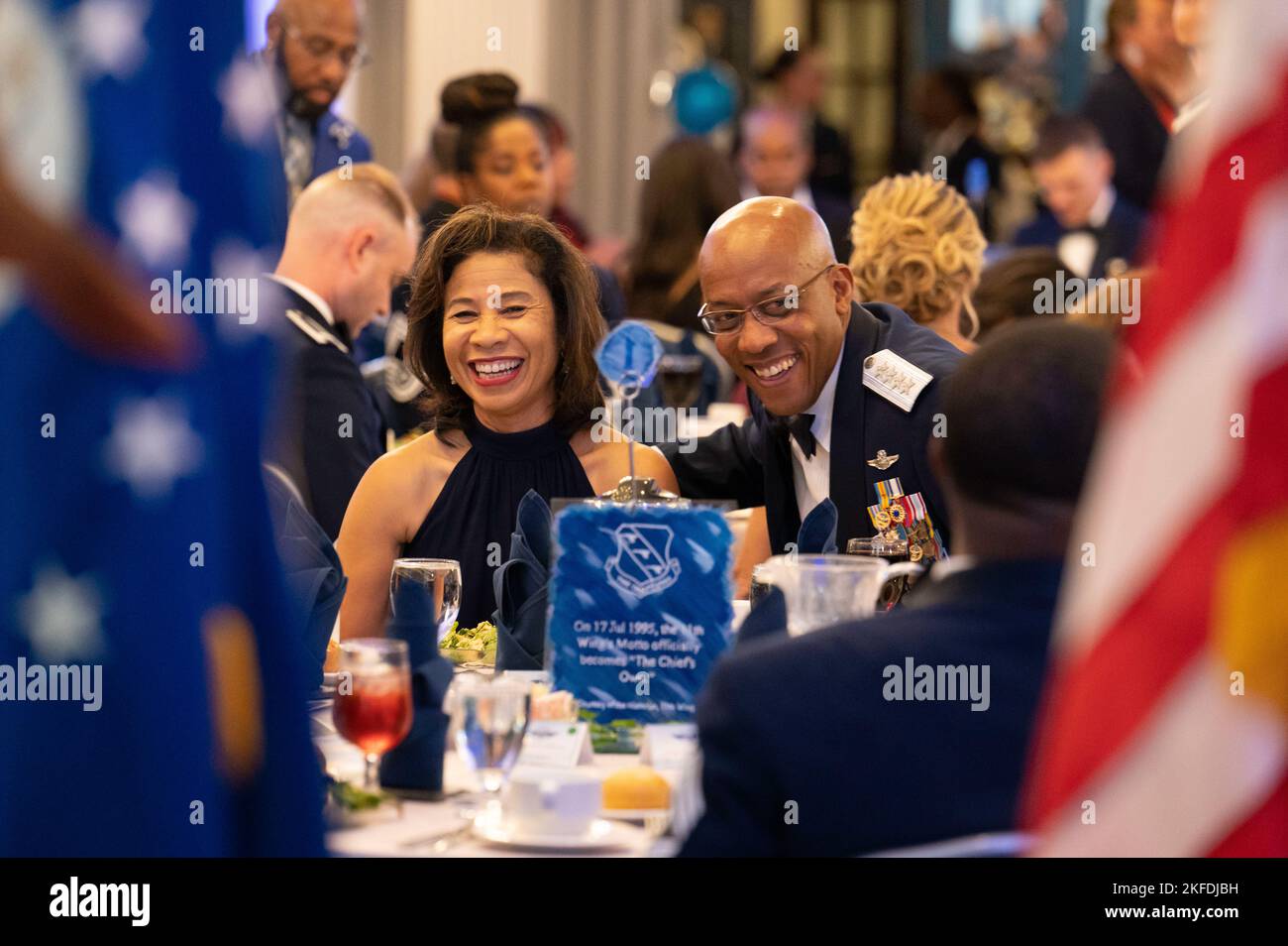 Air Force Chief of Staff Gen. CQ Brown, Jr. laughs with his wife ...