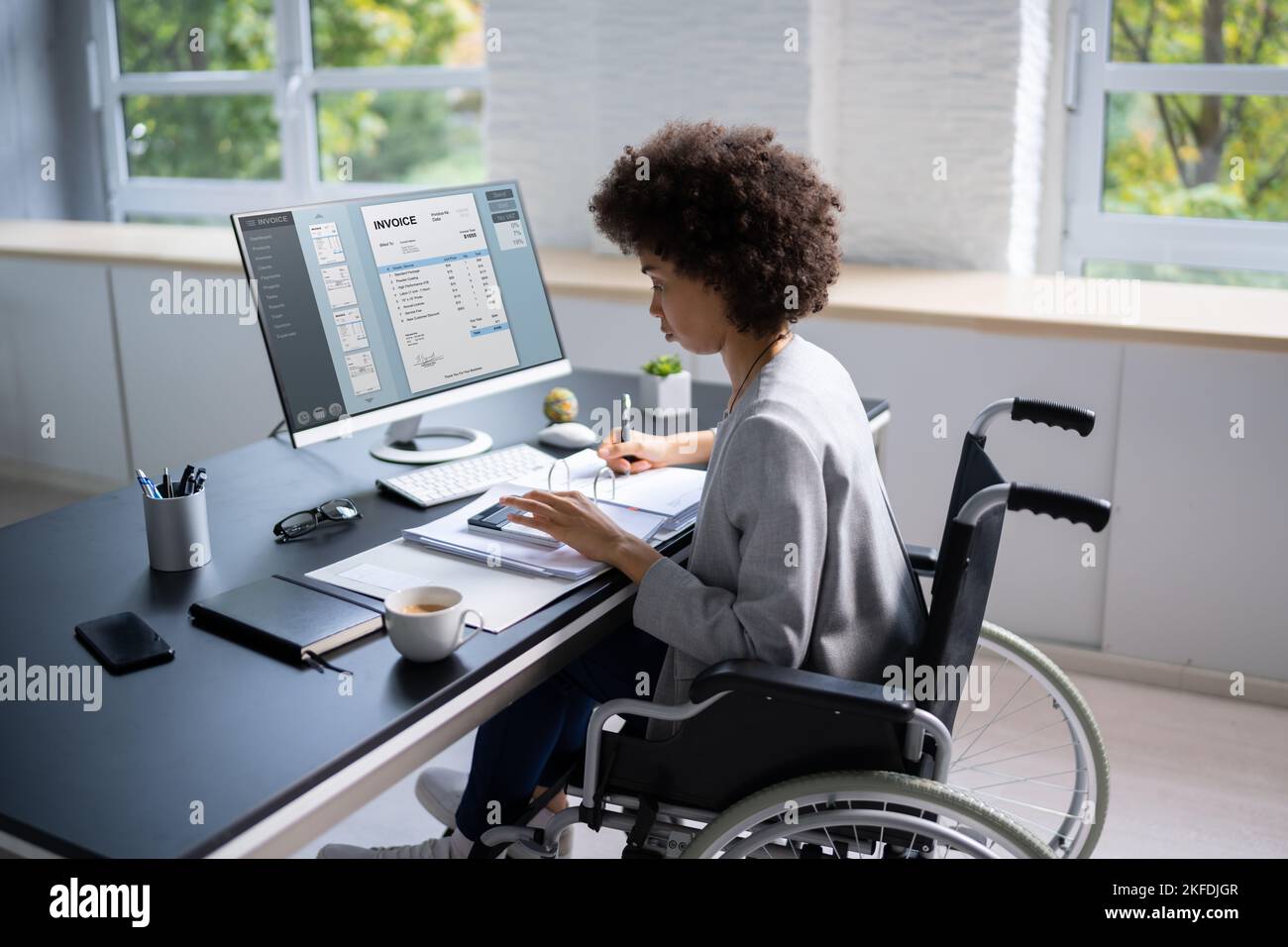 Electronic Invoice Statement, E Tax Software On Computer Stock Photo ...