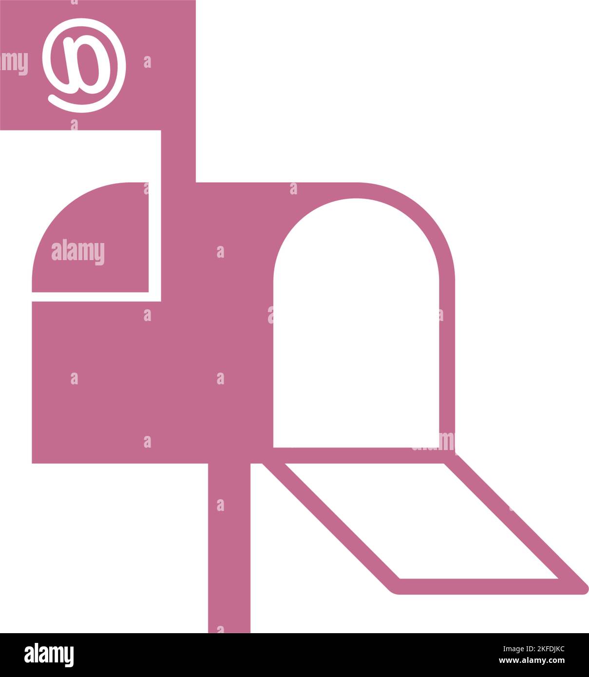 A pink vector illustration of an empty mailbox for web design on a ...