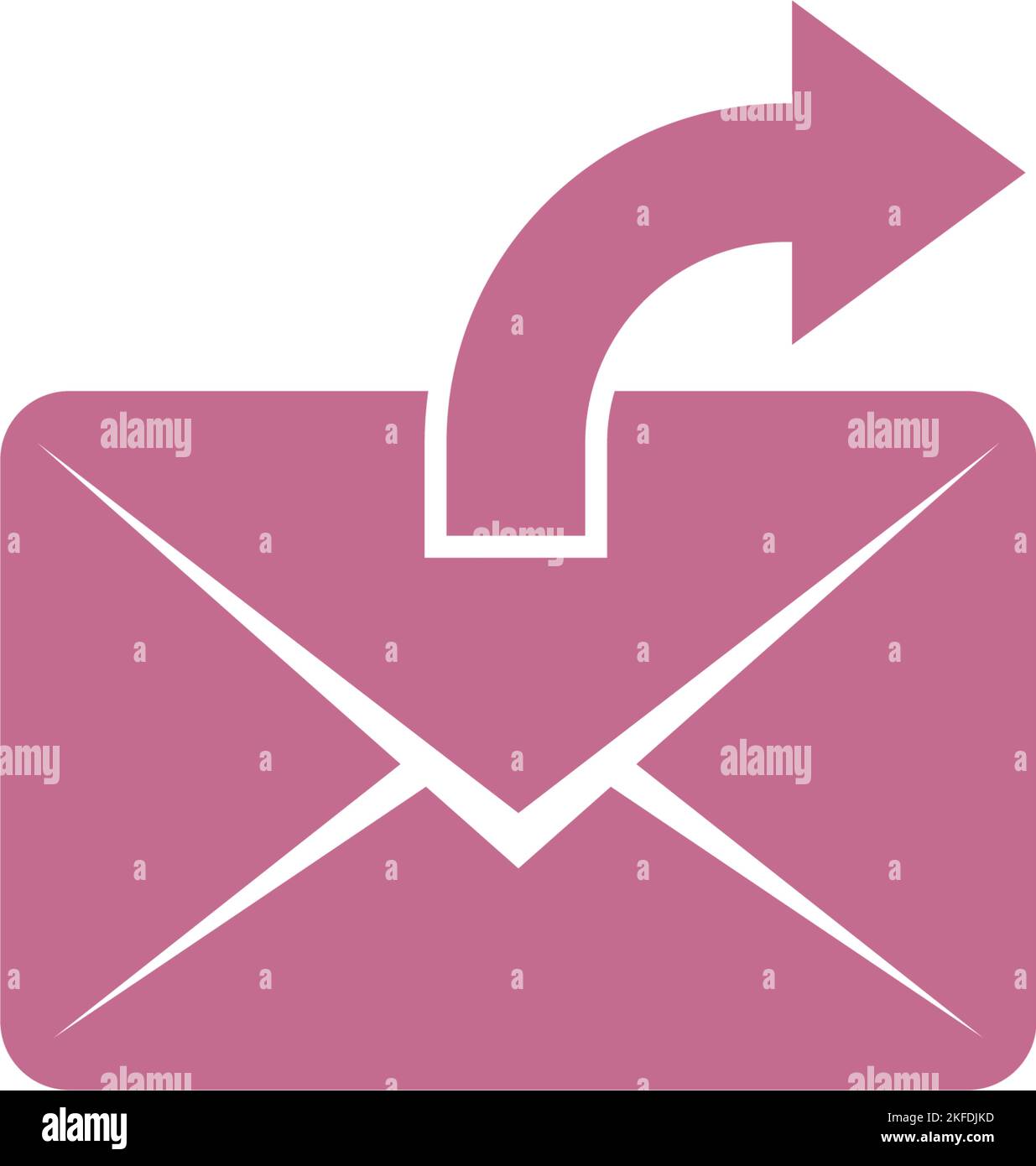 A pink vector illustration of a forward post icon isolated on a white ...