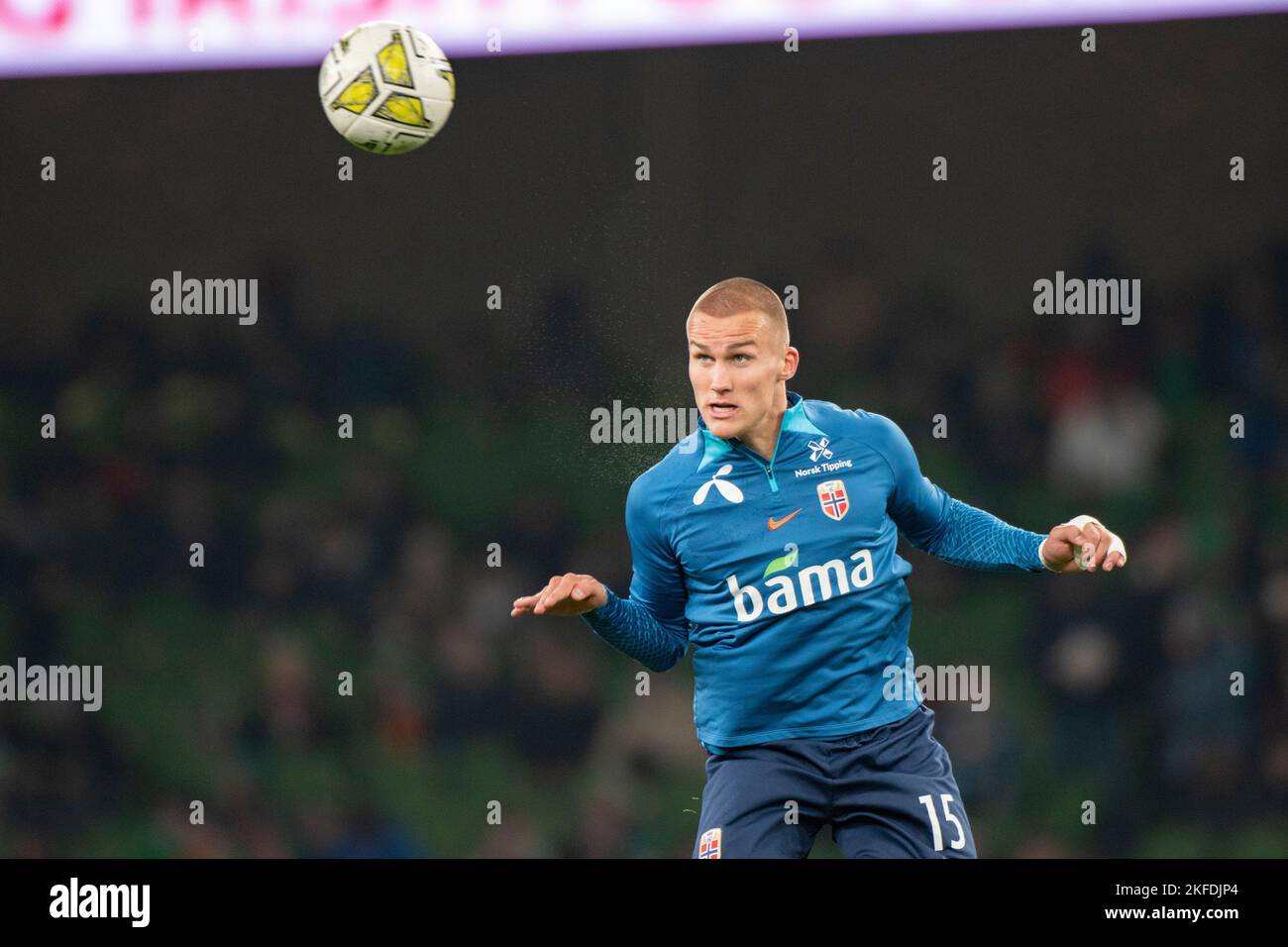 Dublin, Ireland on November 17, 2022, Leo Skiri Ostigard of Norway ...