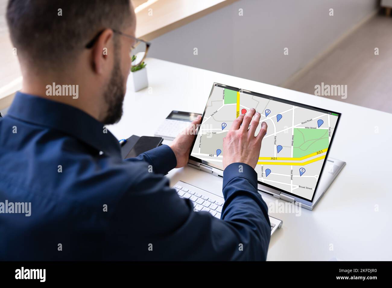 Online GPS Location Map Search On Laptop Computer Stock Photo - Alamy