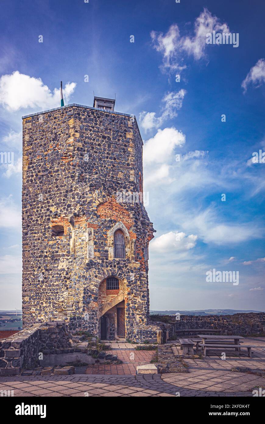 Stolpen Castle in Saxon Switzerland. Tower of the prisoner Countess ...