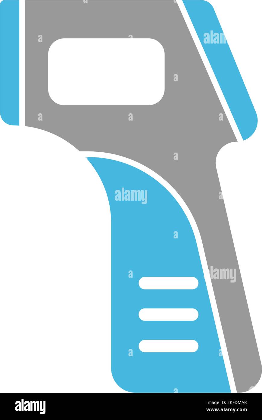 A vector illustration of a blue digital temperature scanner on a white ...