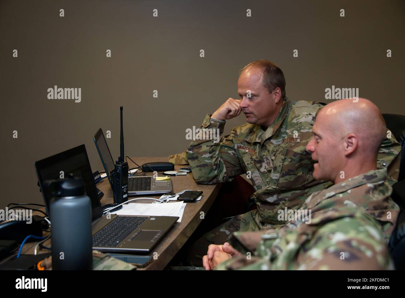 Chief Master Sgt. Eric Wampler and Maj. Robert Ortmann, emergency ...
