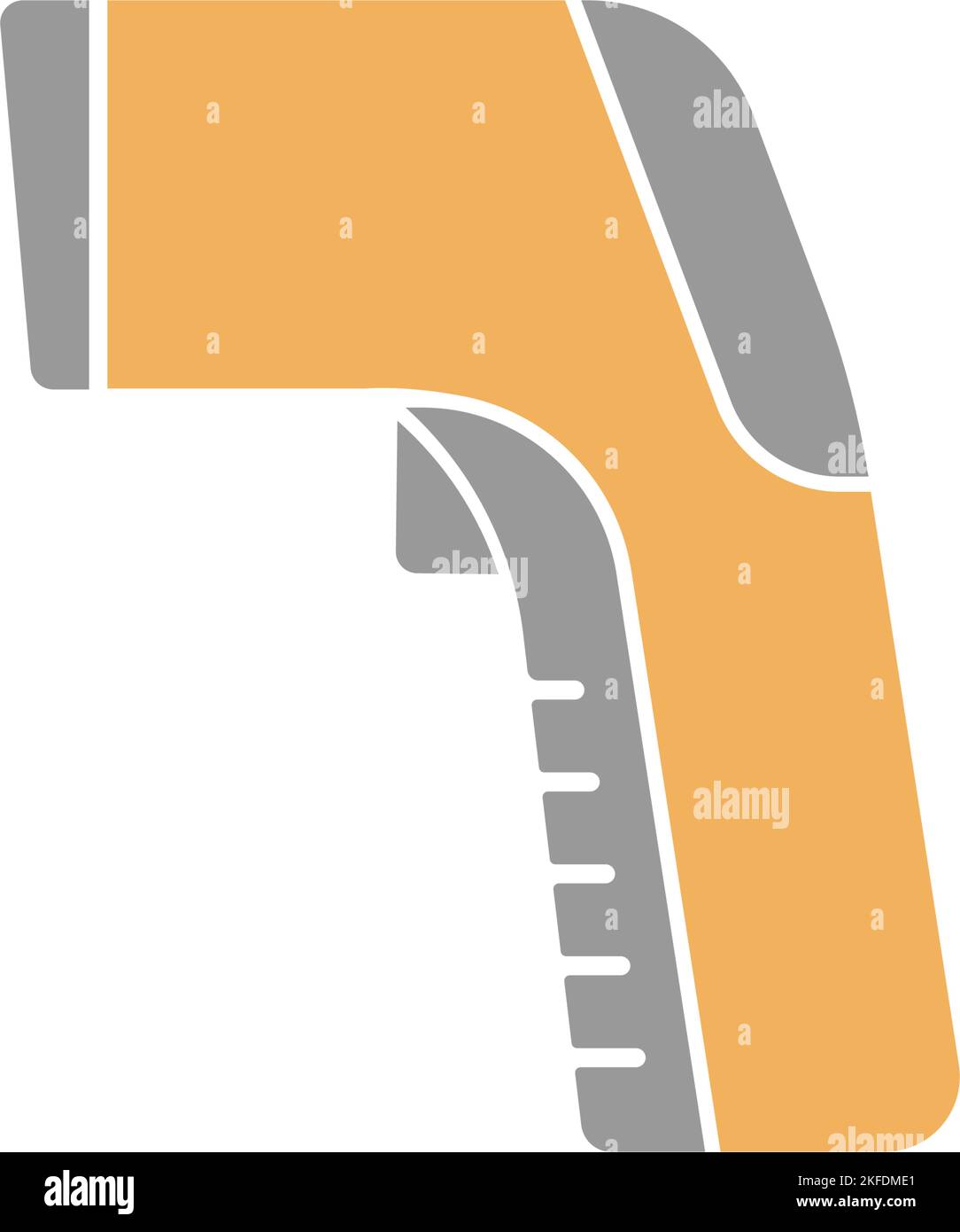 A vector illustration of a yellow temperature scanner on a white ...