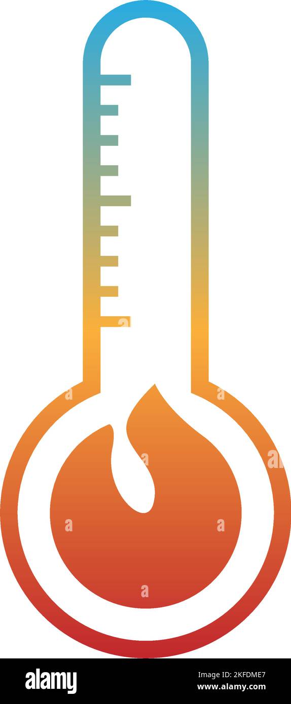 A vector illustration of a thermometer icon logo design on a white ...