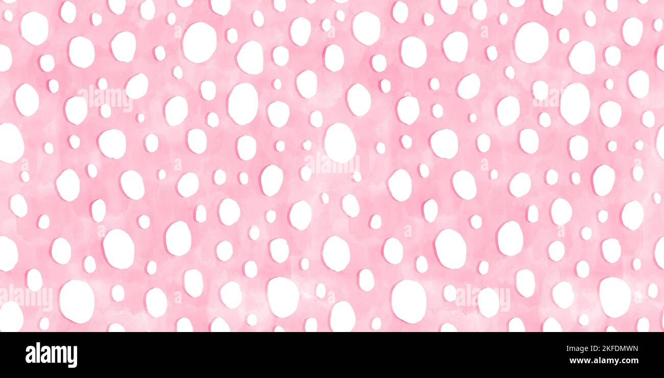 Barbie pink seamless hand drawn kidult polka dot doodle fabric pattern ...