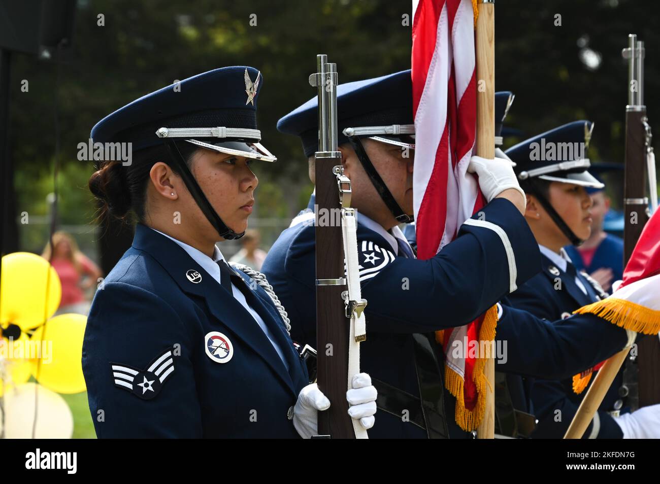 Color Guard Airmen from 129th Rescue Wing post the flags as an opening ...
