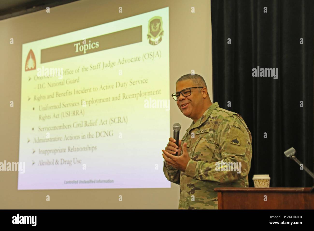 Major Donald Cravins gives legal brief to the 276th Military Police ...