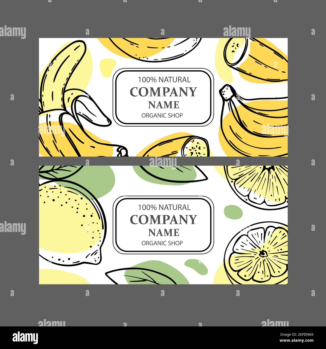 BANANA LEMON LABELS Design Of Stickers For Shop Of Organic Natural ...